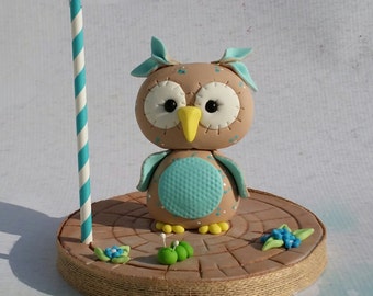 Baby Owl Cake Topper Fondant Baby Owl Owl Baby Shower Cake Toppers Baby ...