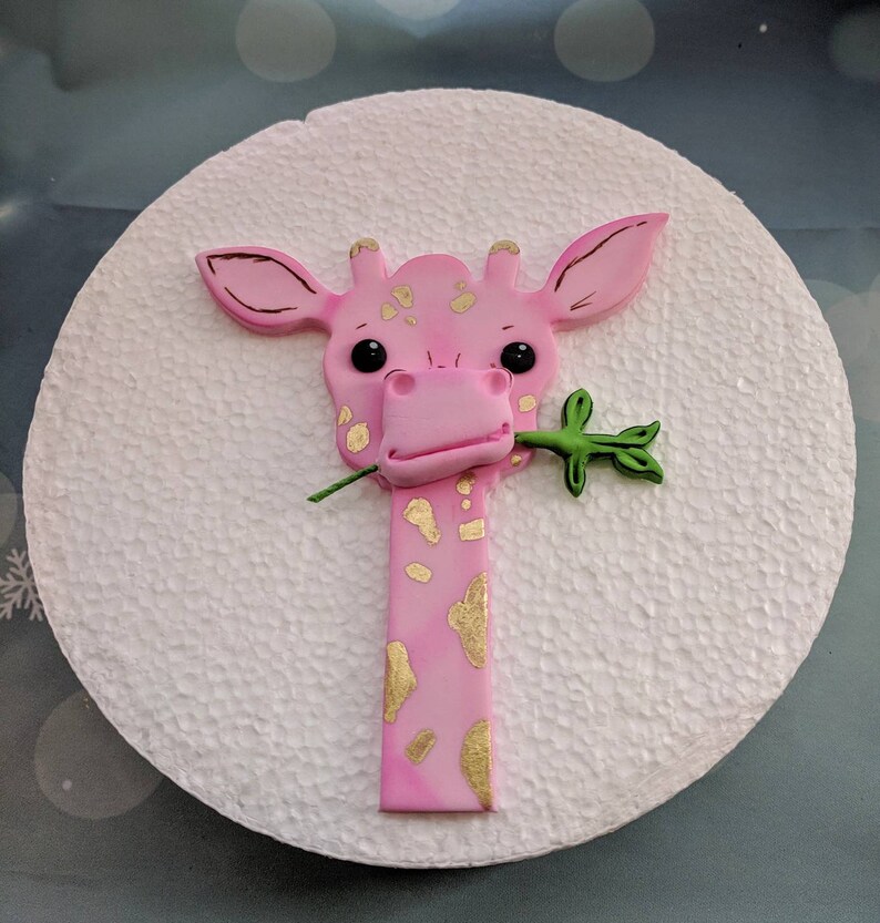 Fondant Giraffe Cake Topper Set With Grass | Etsy