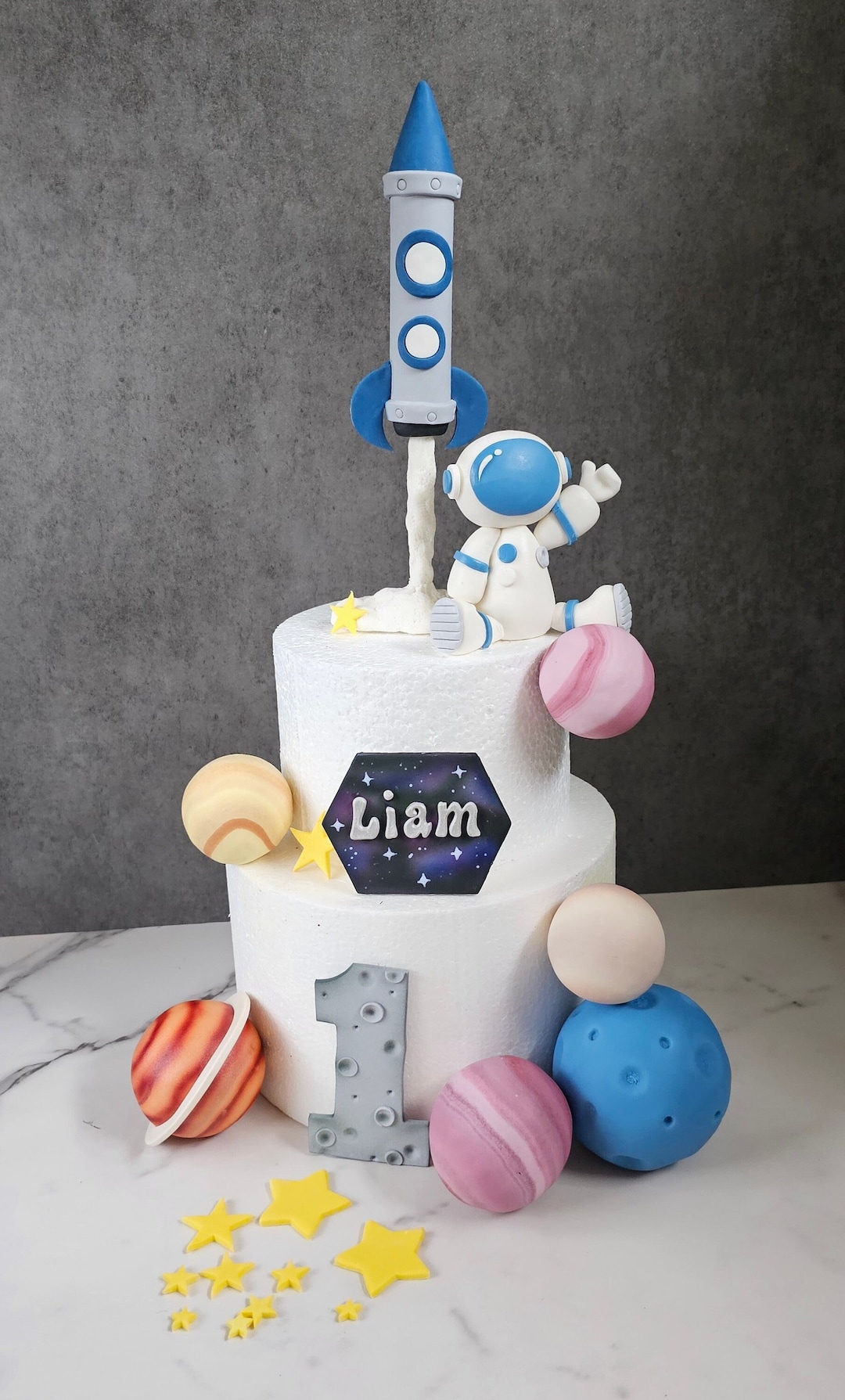Gravity Defying Rocket and Planets Cake Topper Set - Etsy