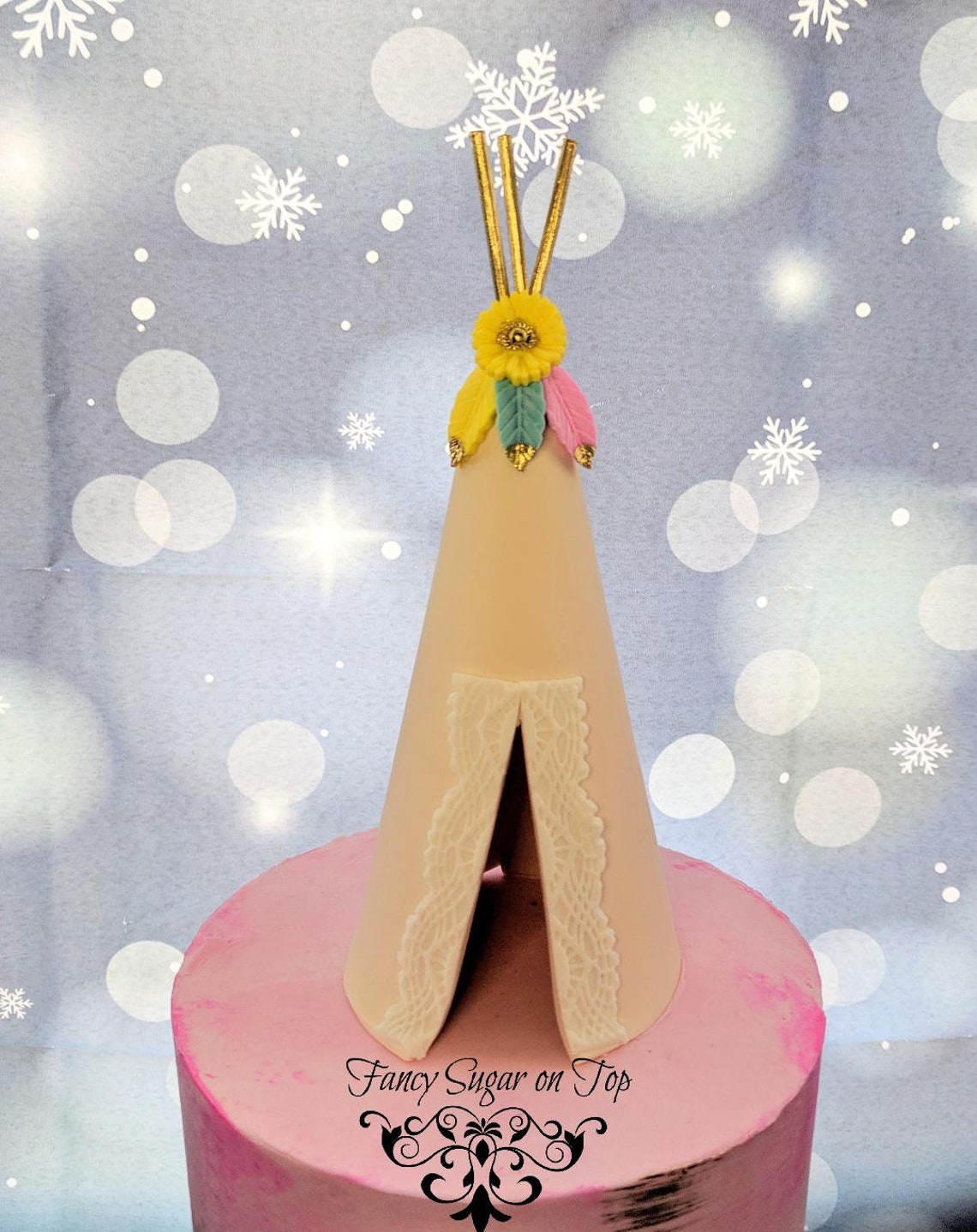 Fondant Boho Cake Topper Set | Etsy