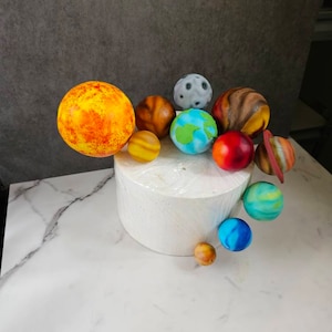 Fondant Solar System, Planets, Space Individual Cake Topper Set - Etsy