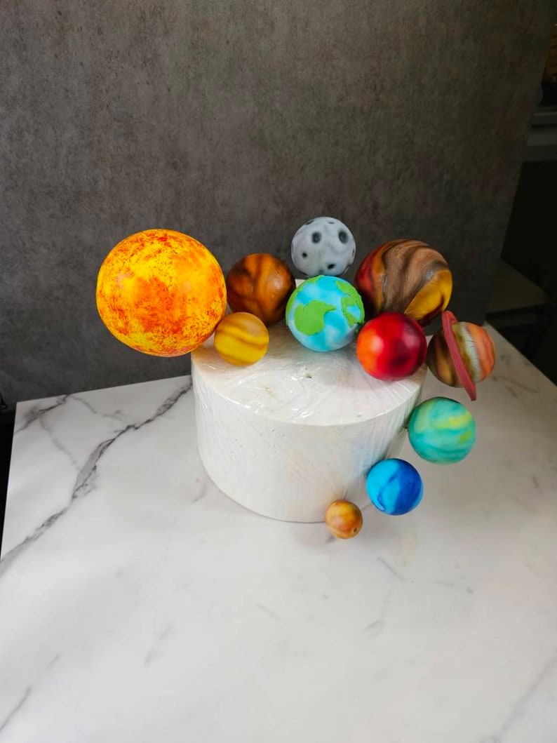 Fondant Solar System, Planets, Space Individual Cake Topper Set - Etsy