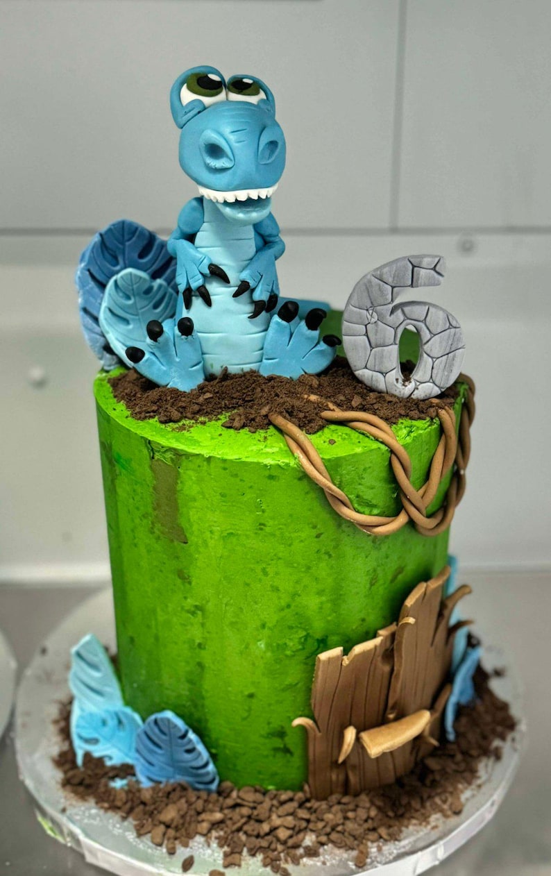 Fondant T-rex Dinosaur Cake Topper Set - Etsy