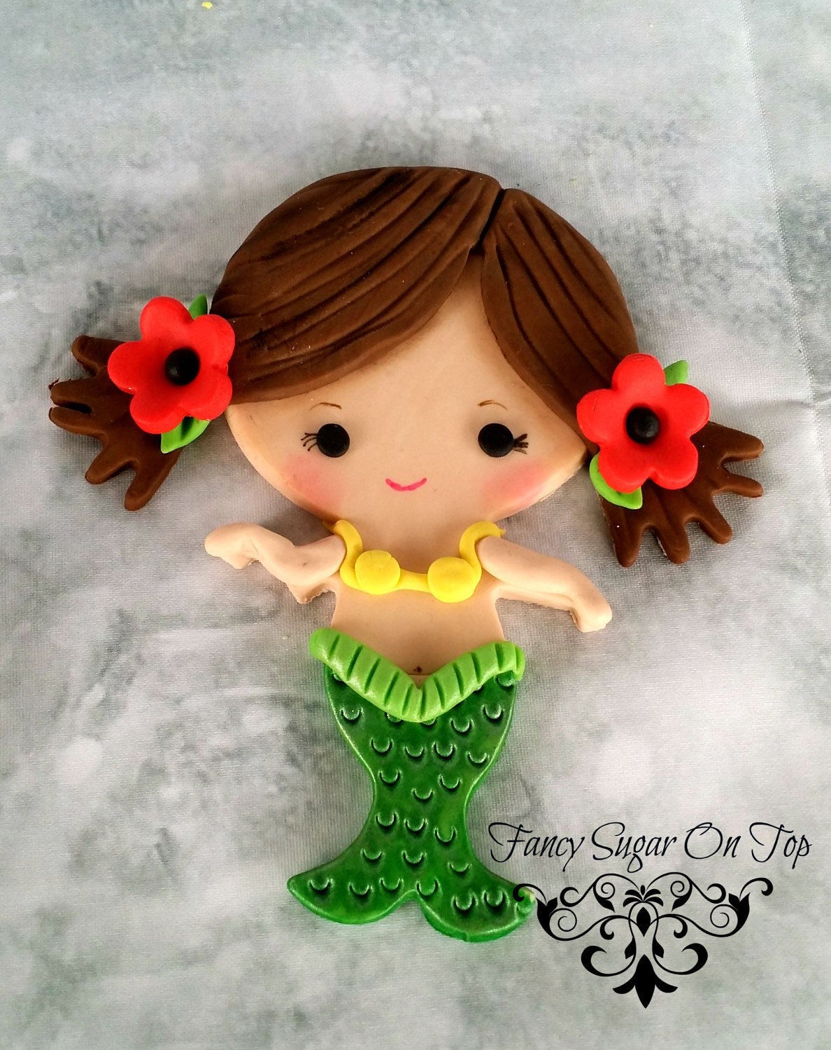 Mermaid Fondant Cake Topper Set - Etsy