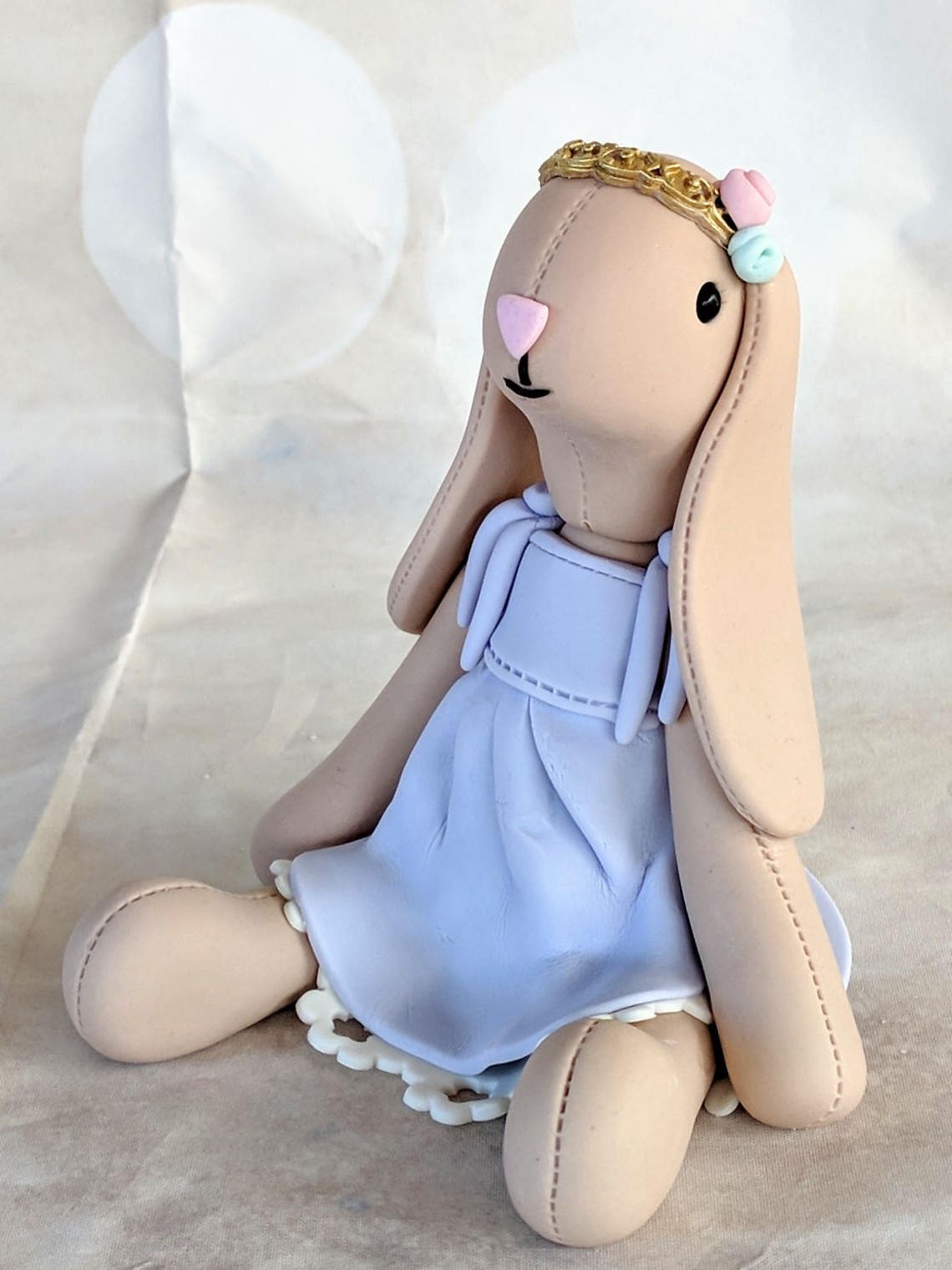 Fondant Bunny Maileg inspired Cake topper | Etsy