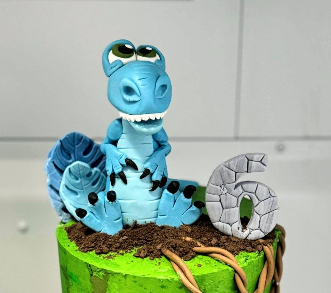 Fondant T-rex Dinosaur Cake Topper Set - Etsy