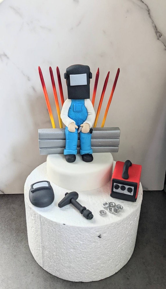 Fondant Welder Cake Topper | Etsy