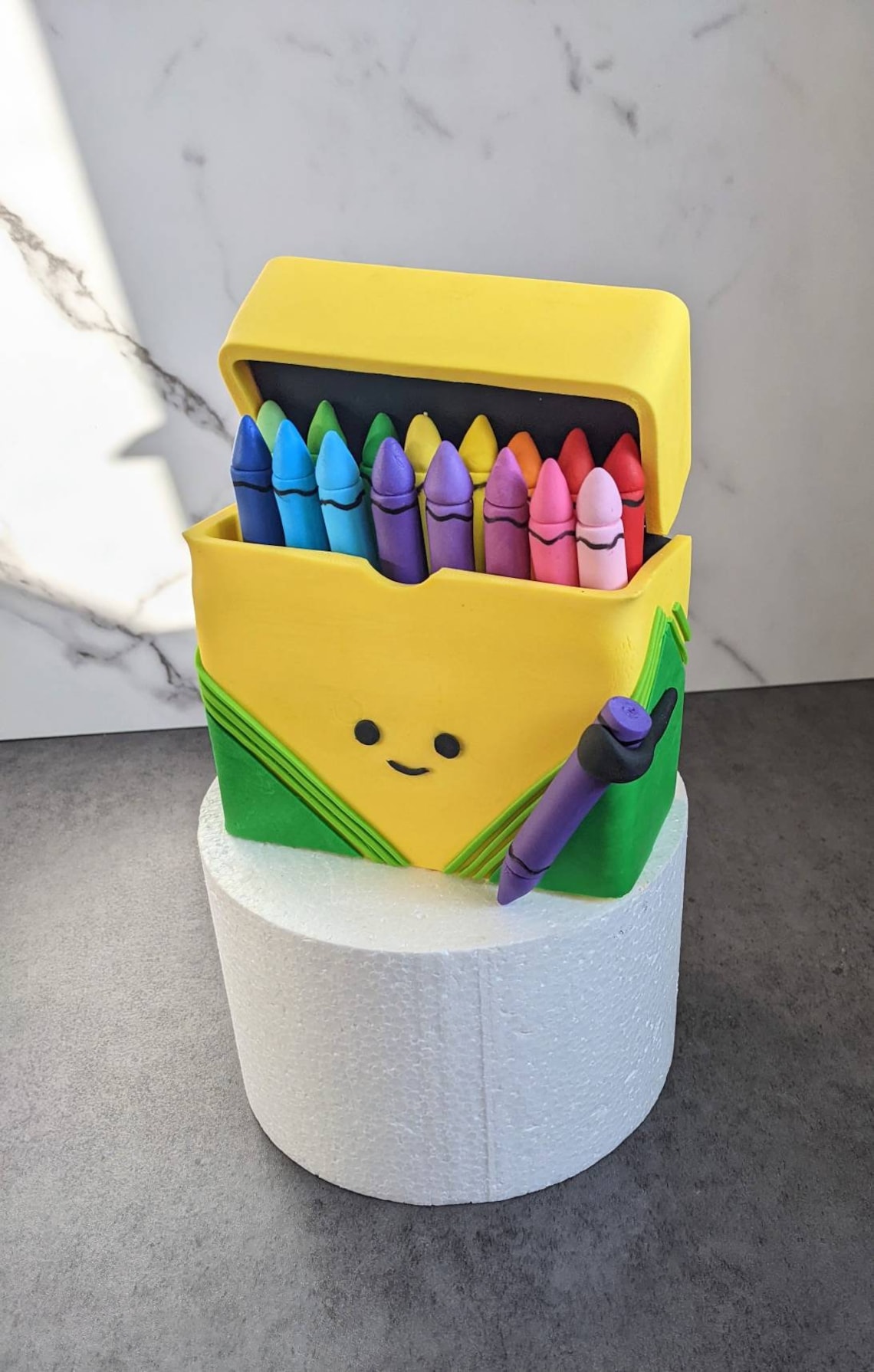 Fondant Crayon Box Cake Topper - Etsy