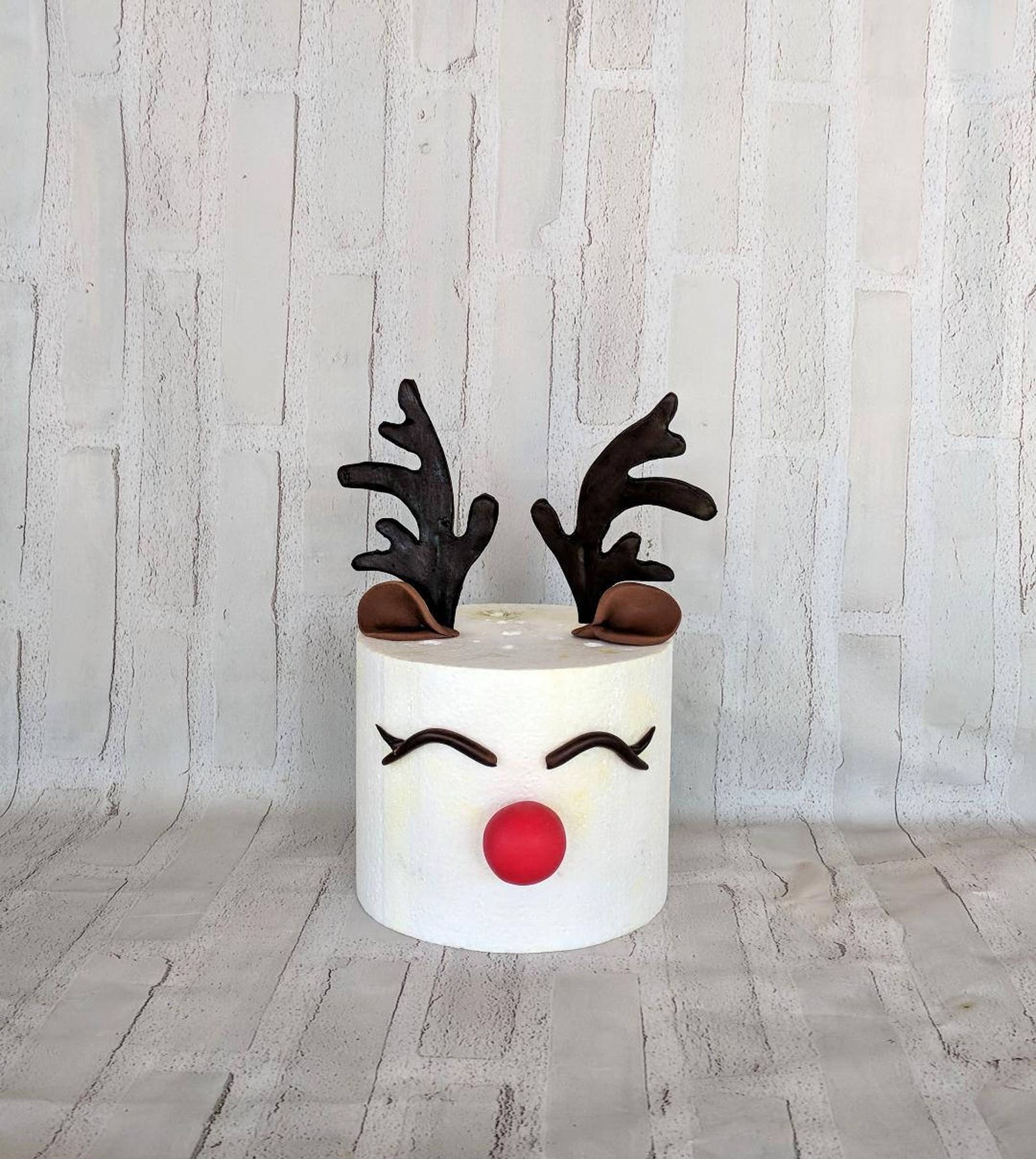 Fondant Reindeer Cake Topper Set - Etsy