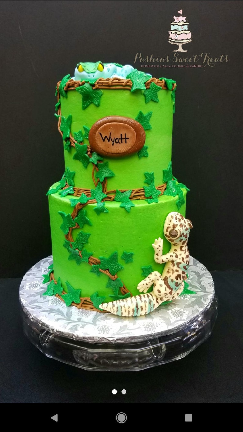 Fondant Gecko Lizard Reptile Cake Topper - Etsy