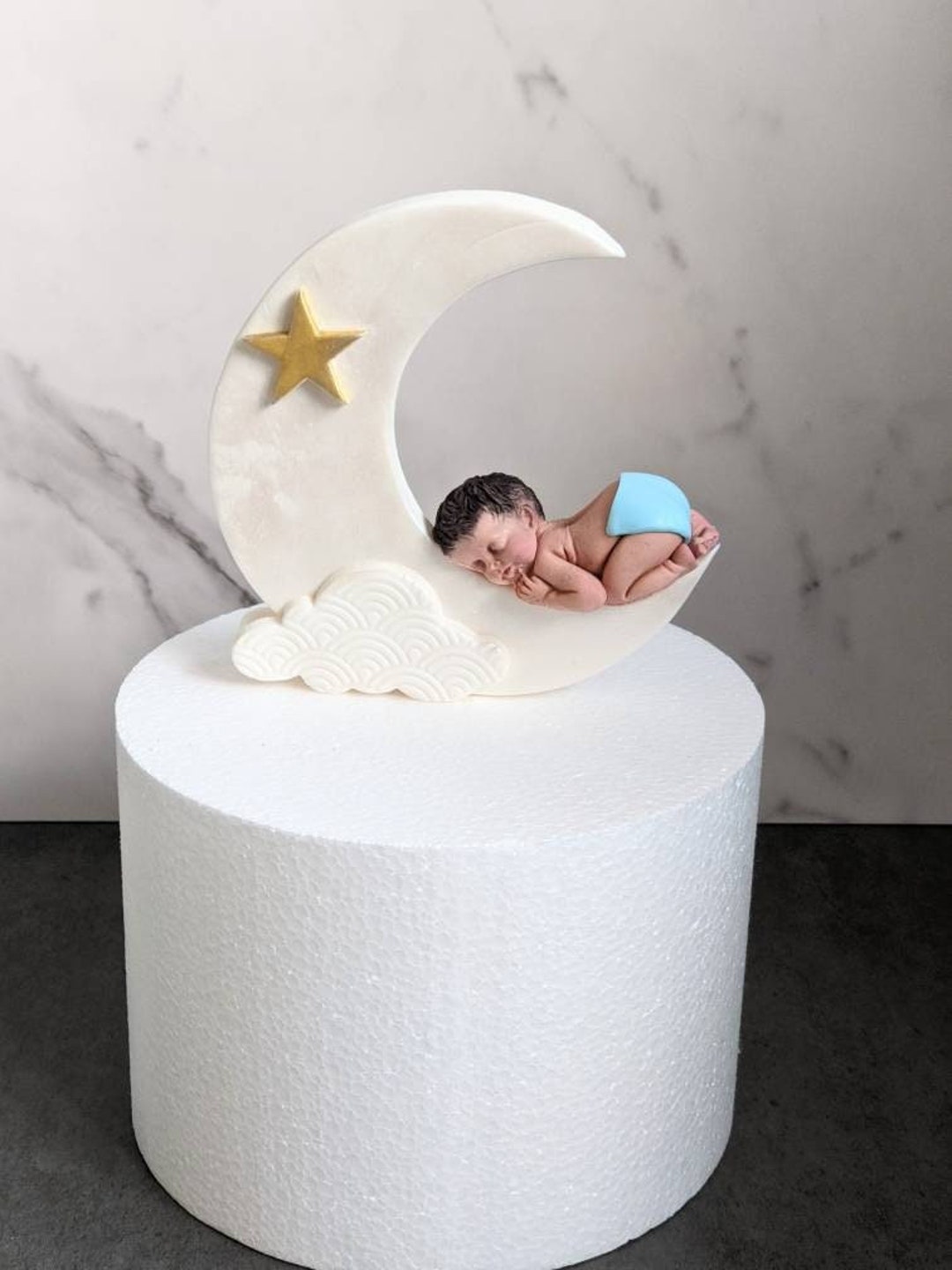 Baby, Moon & Stars Fondant Cake Topper - Etsy