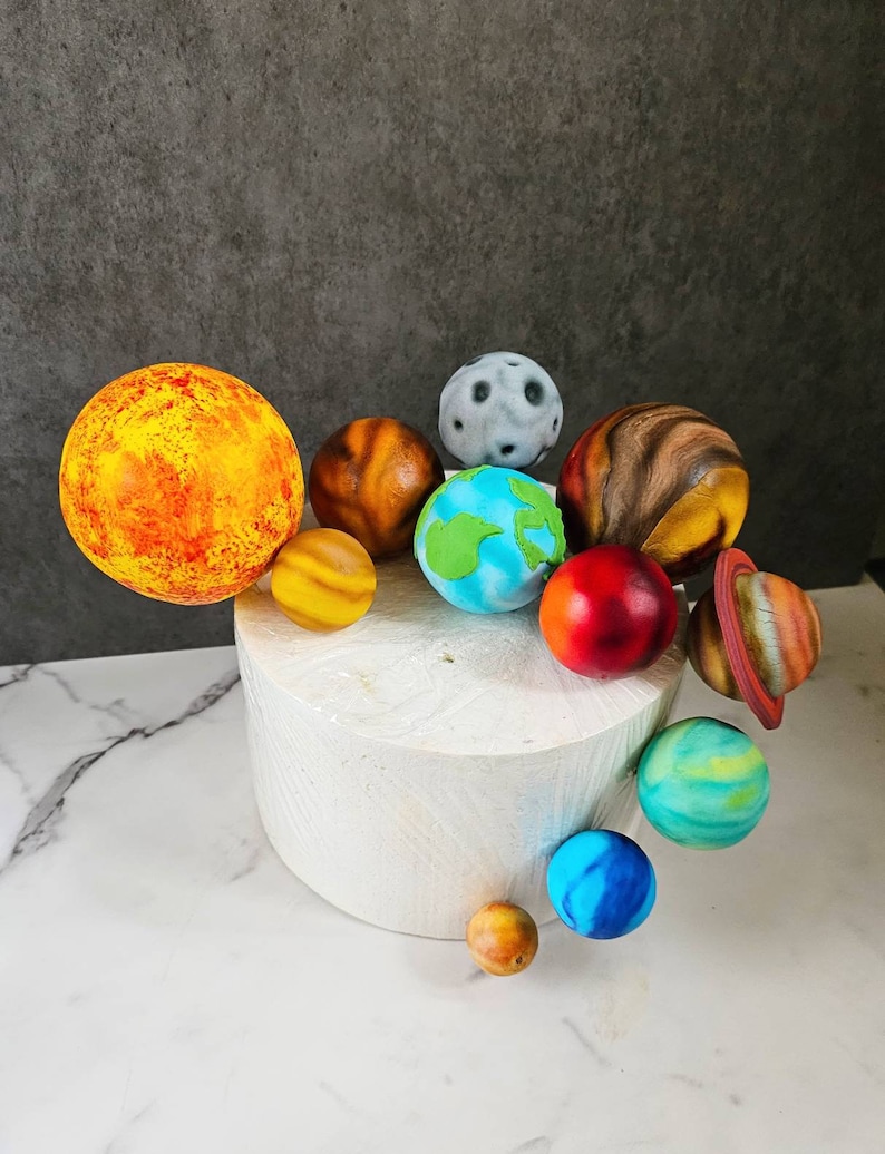 Fondant Solar System, Planets, Space Individual Cake Topper Set - Etsy
