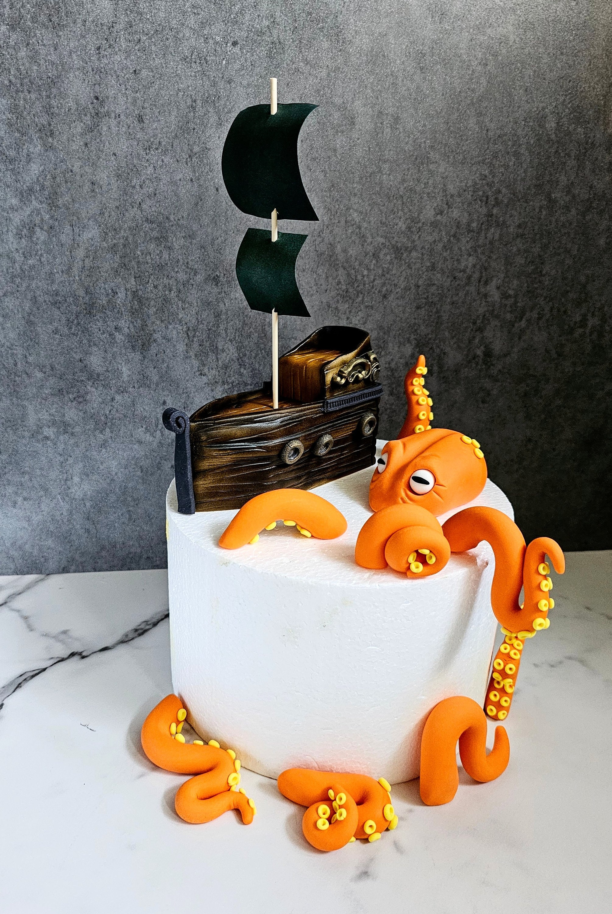 Octopus and Pirate Ship Cake Topper - Etsy