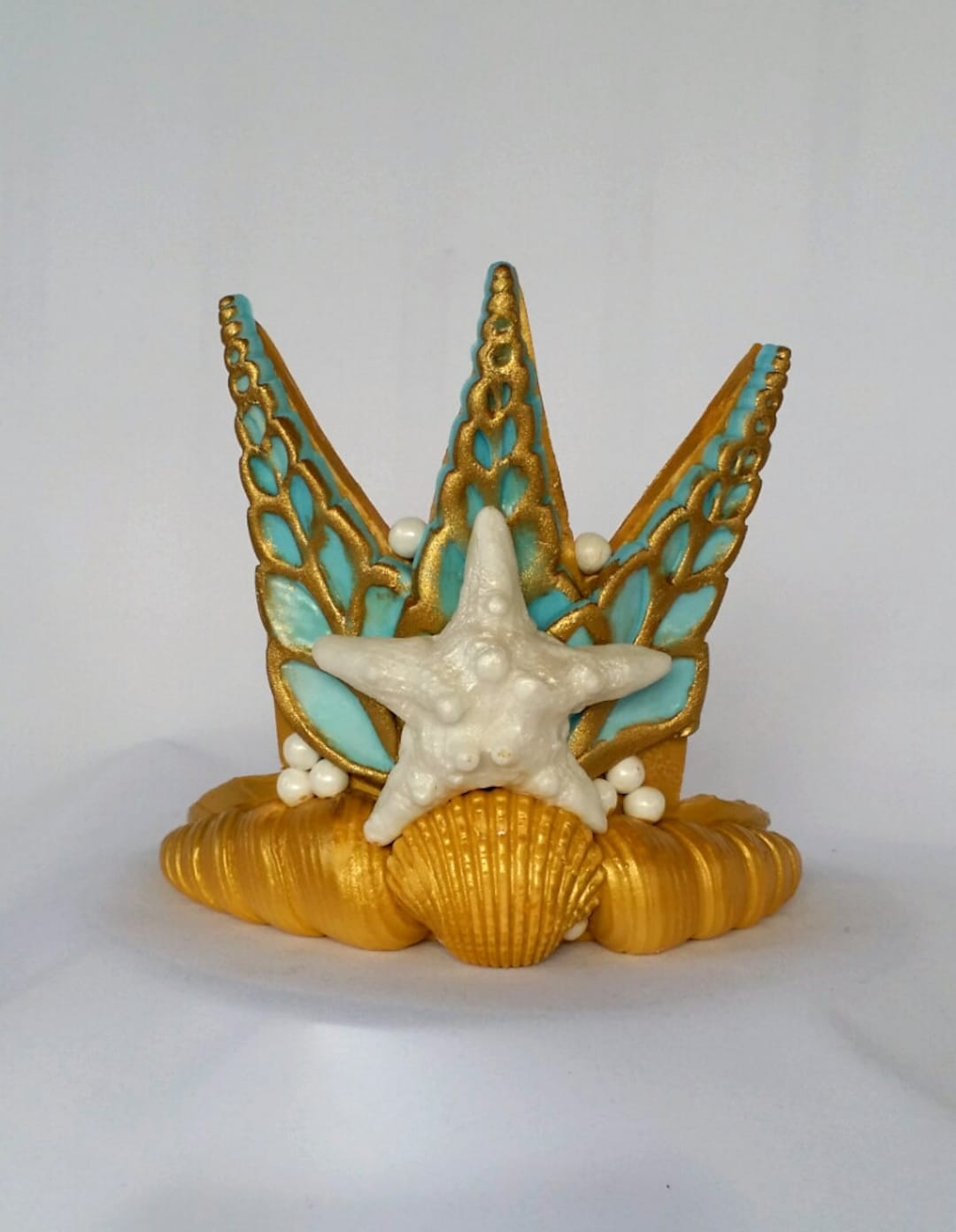 Mermaid Queen Fondant Tiara/crown Cake Topper - Etsy