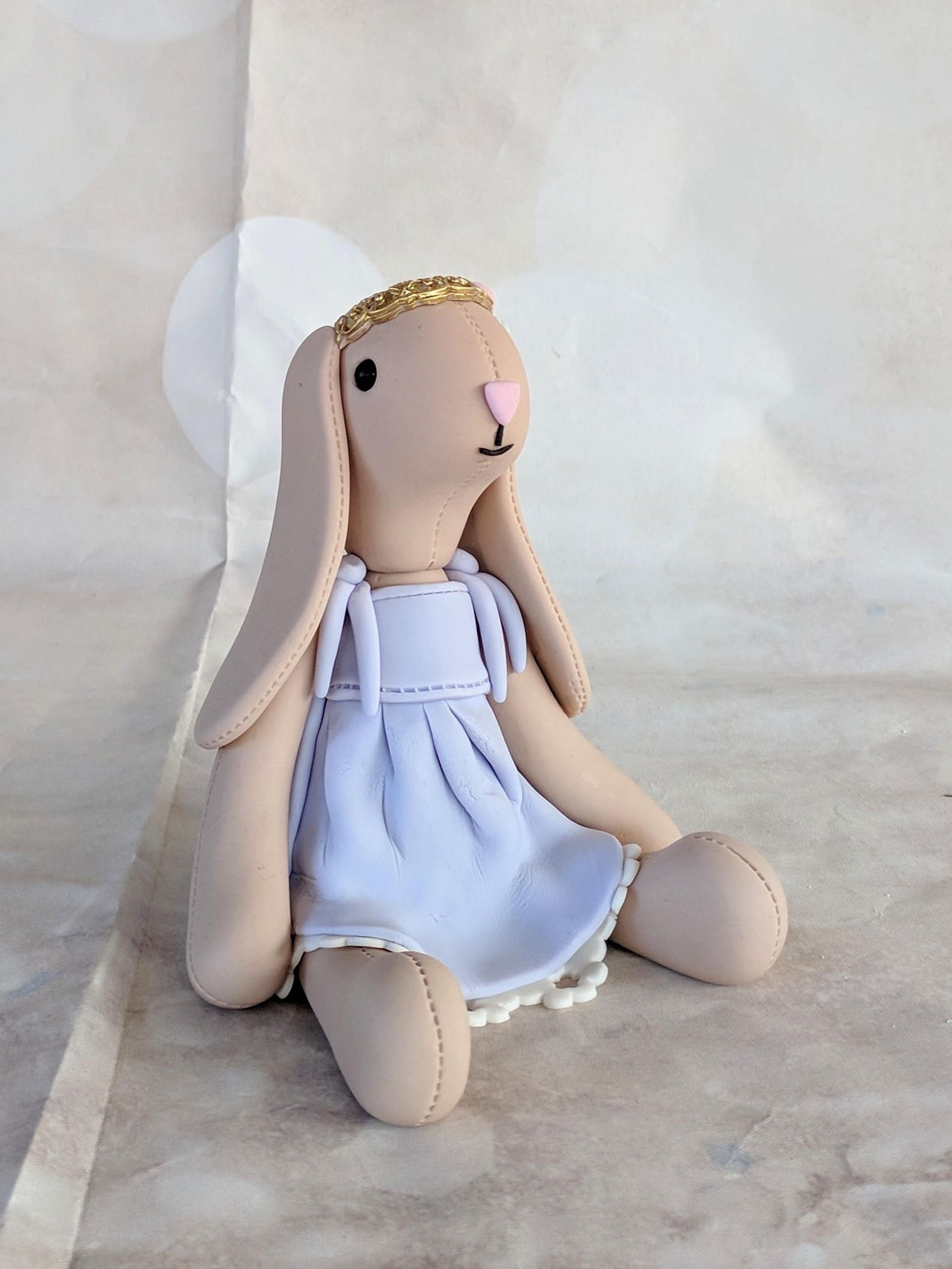 Fondant Bunny Maileg inspired Cake topper | Etsy