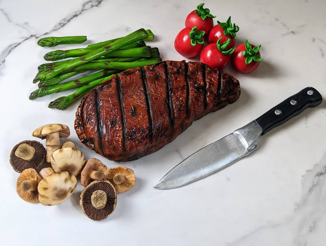 Fondant EDIBLE Steak Dinner With Veggies Asparagus, Tomatoes ...