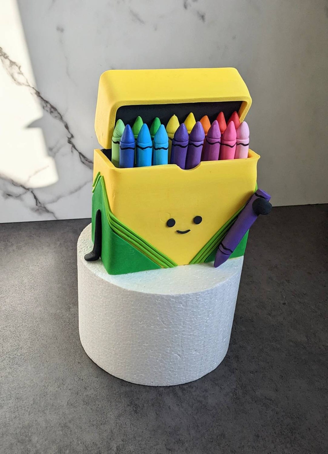 Fondant Crayon Box Cake Topper - Etsy