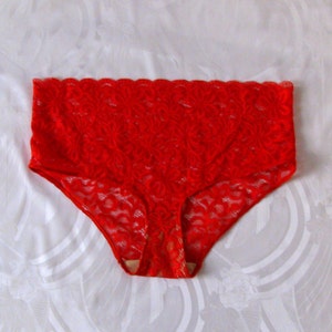 Passion Color Lingerie Red Lace Panties High Waist Panties Lace ...