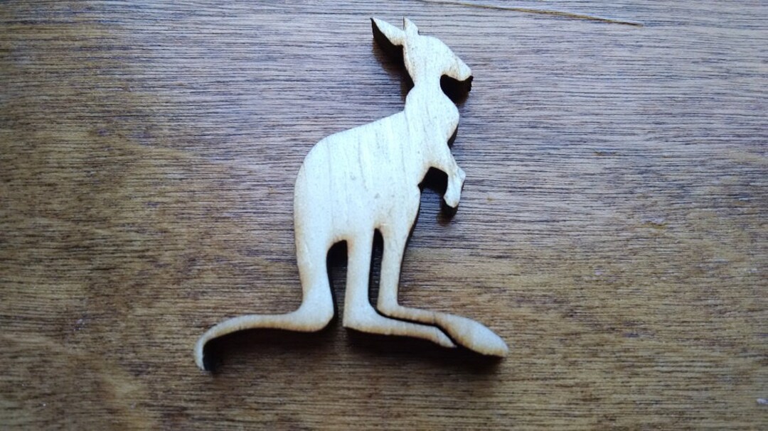 Kangaroo Wood Cutout - Small Shapes for Projects or Other Use - Etsy