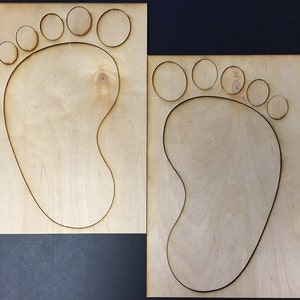 Baby Feet - Pair Small Sizes Wooden Cutout Made From 3/4 Inch Birch ...