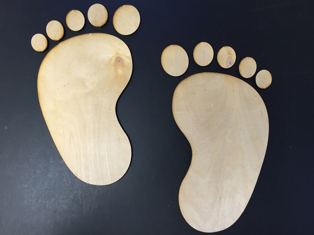 Baby Feet - Pair Small Sizes Wooden Cutout Made From 3/4 Inch Birch ...
