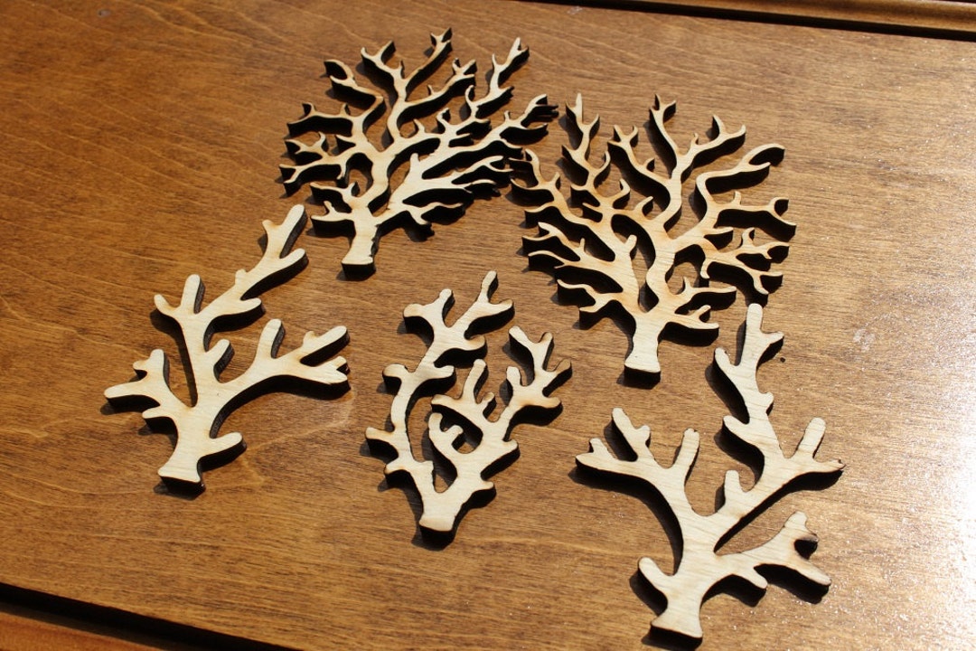 Coral Wood Cutout - Sea Coral Set for Crafting Painting or Other ...