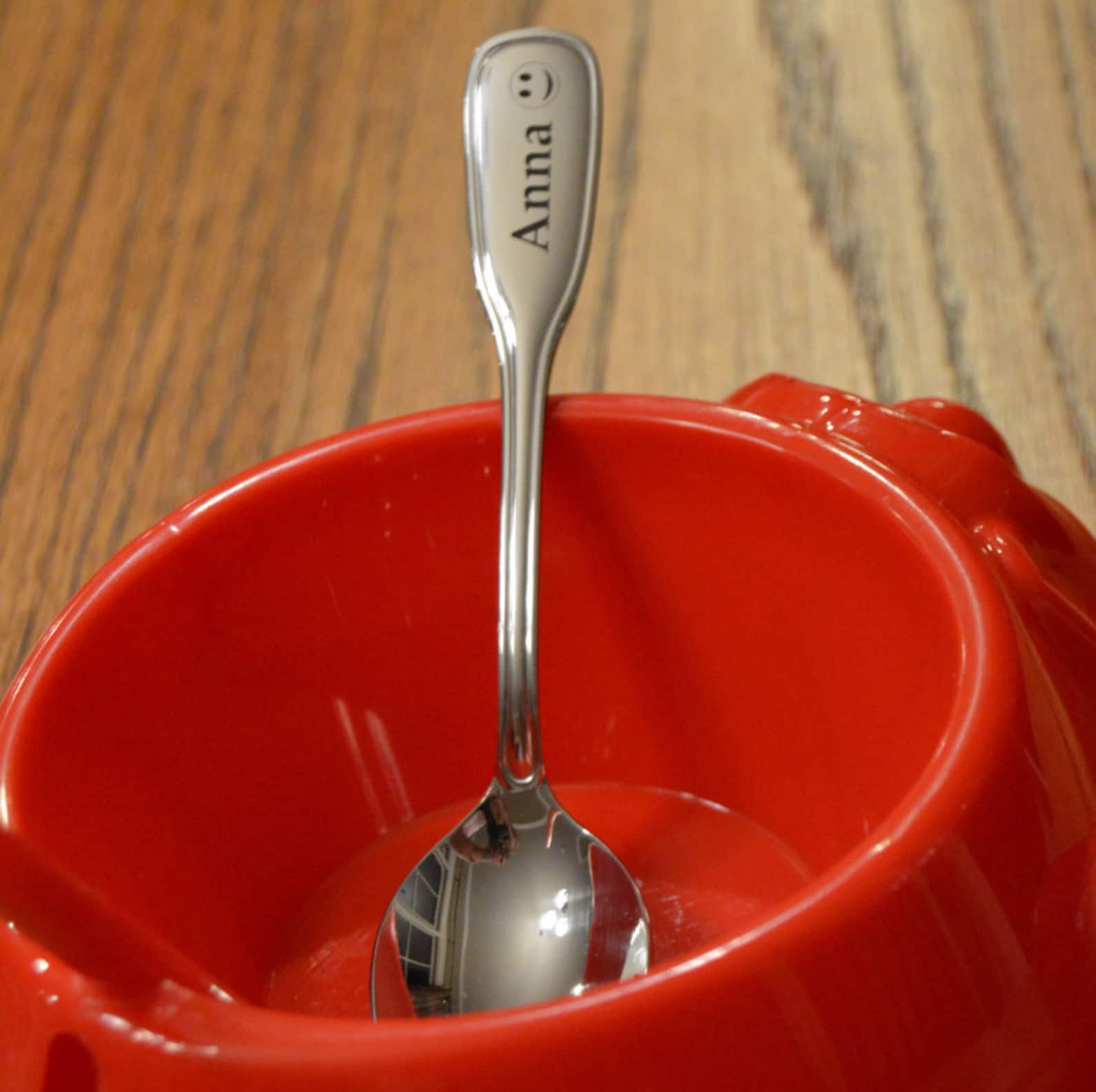 Stainless Spoon - Happy Spoon With Engraved Name and Smiley Face - Etsy