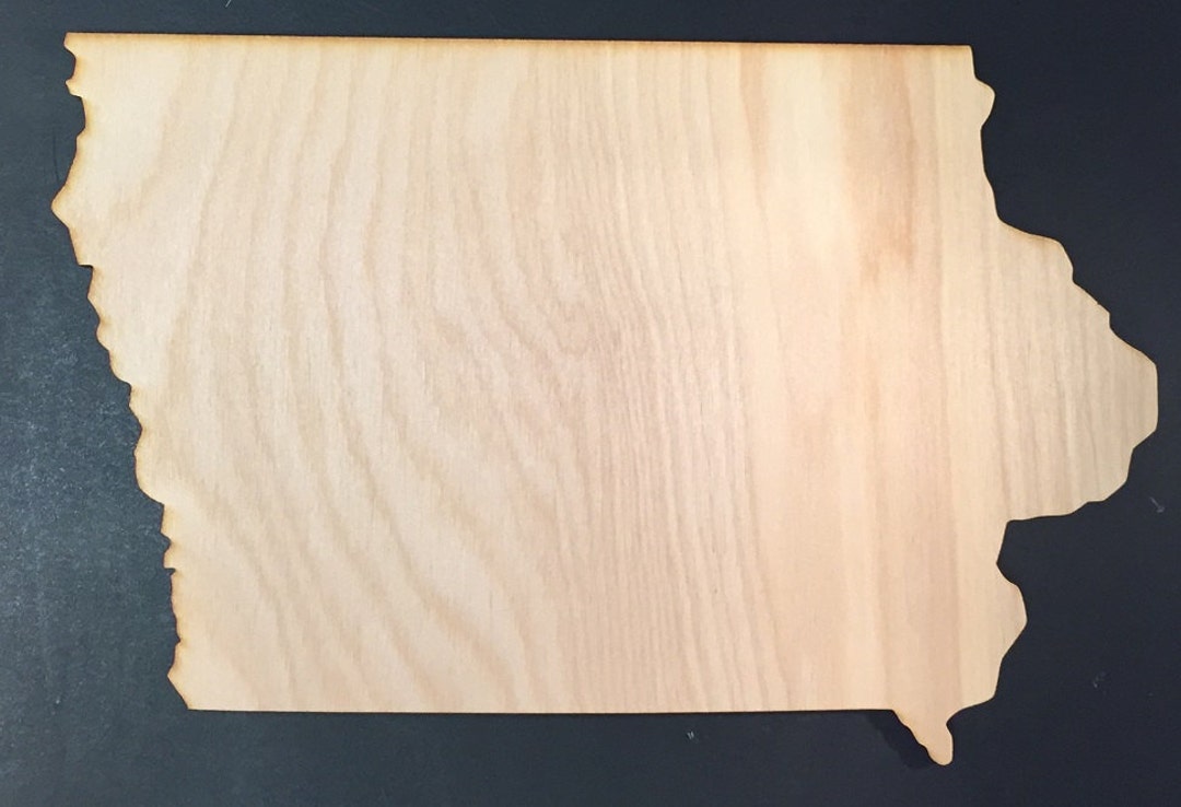 IA Wood Cutout or Iowa Wood Cutout Small Shapes for Projects or Other ...