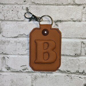 Leather Puffy Initial Bag Tag/keychain - Etsy