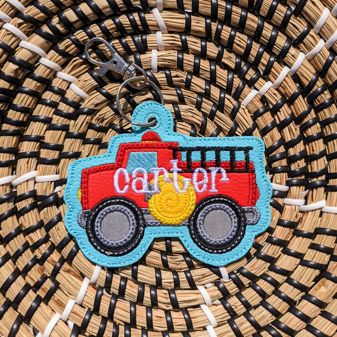 Firetruck Bag Tag - Etsy