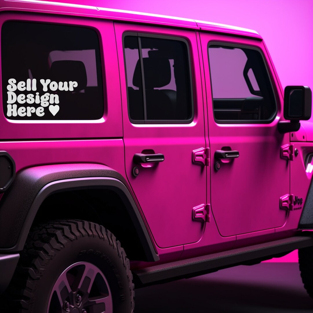 Pink Jeep Decal Vinyl Sticker Mockup Car Side Back Rear Etsy