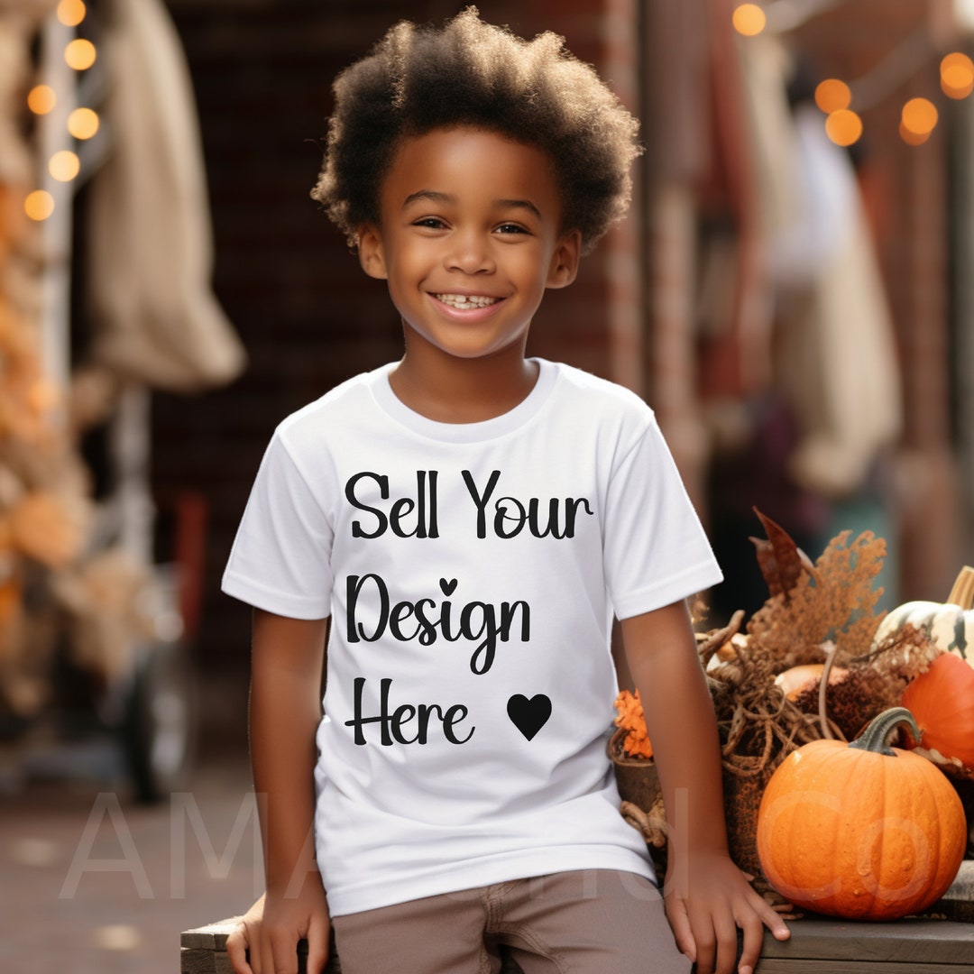Buy Black Boy Tshirt Mock-up, African American Halloween Mockups, Child ...