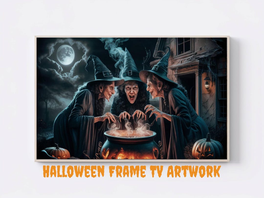Frame TV Witch, Witches Spooky Halloween Art for Canvas TV, Witch TV ...