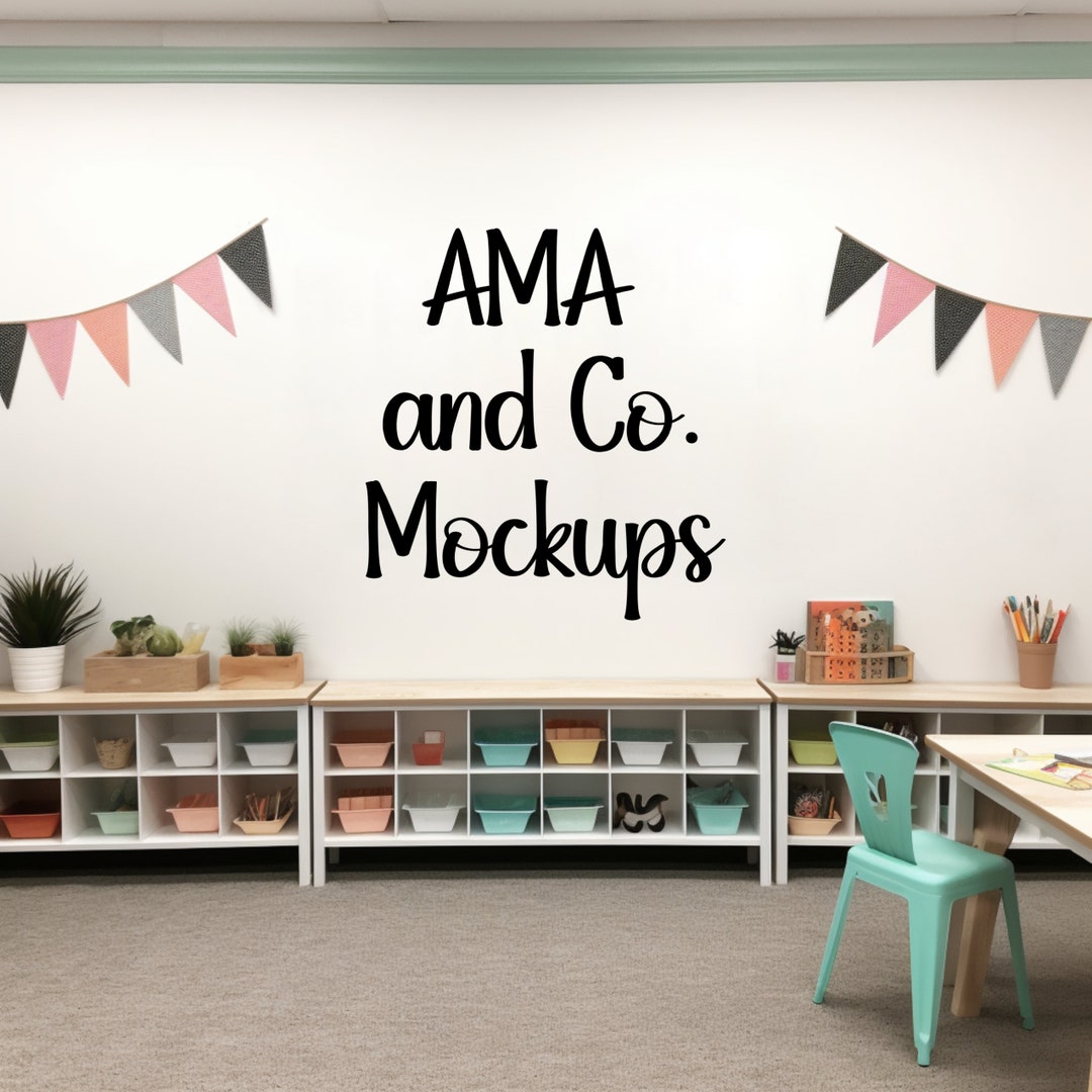 School Classroom Back to School Mockup, Elementary Class Room Neutral ...