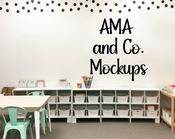 School Classroom Back to School Mockup, Elementary Class Room Neutral ...