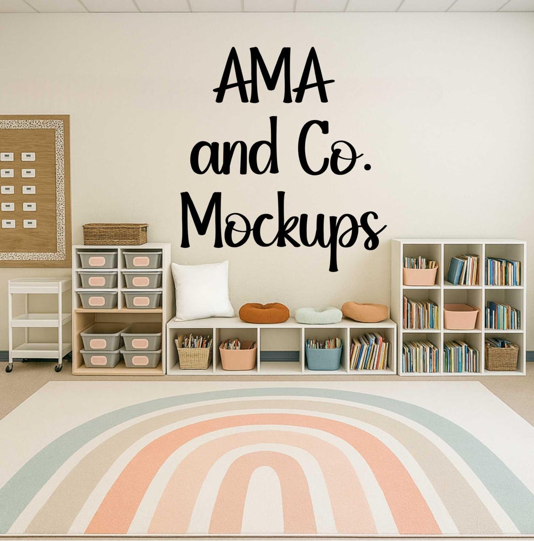 Teacher Mockup, Pastel Classroom Mockup, Mockups for Printables, Frames ...