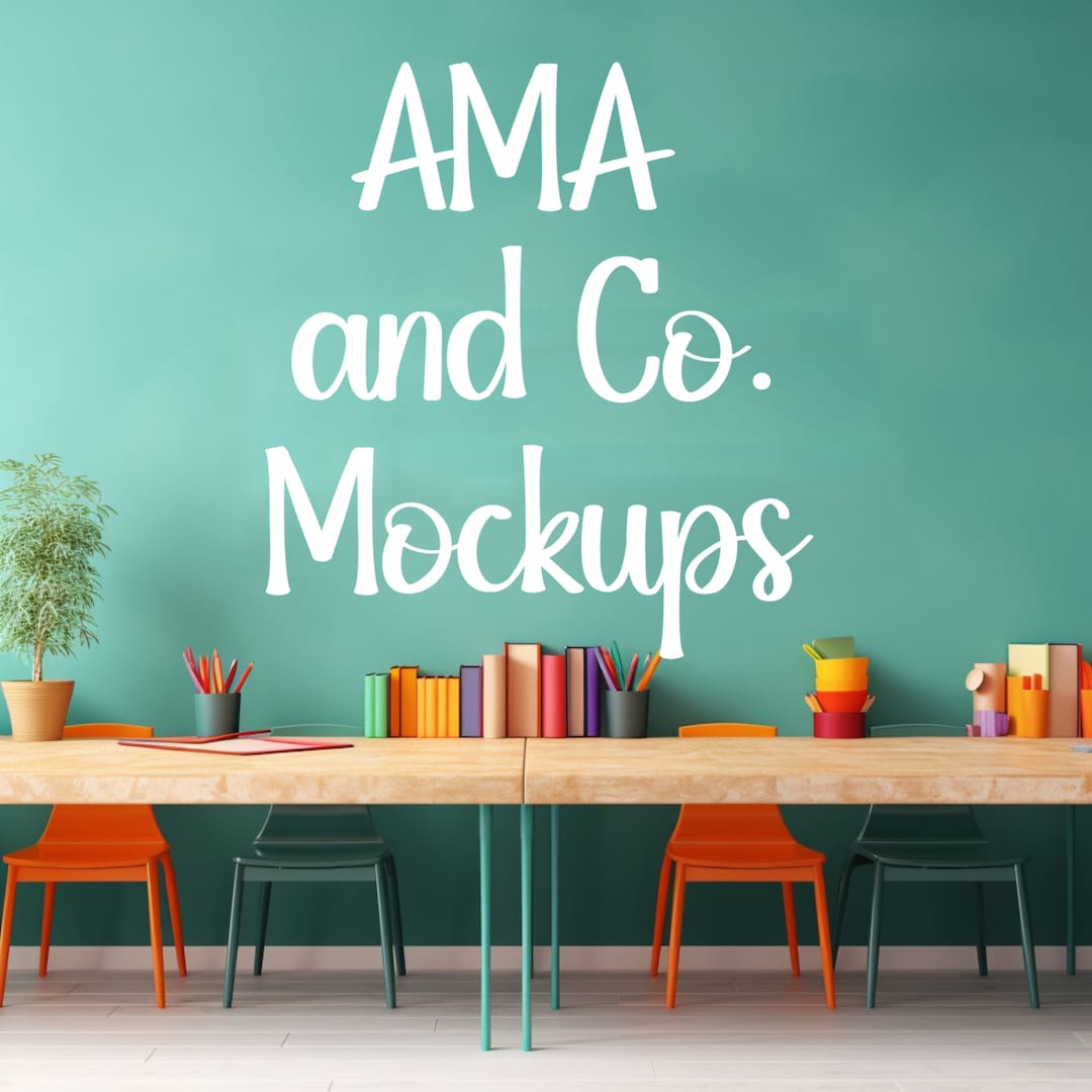 Classroom Mockup, Yellow Wall Frame, Teacher Desk (JPG File) - Etsy