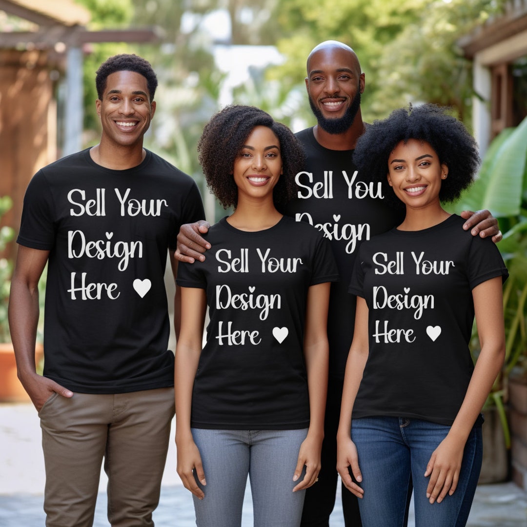 Family Reunion Vacation T-shirt Mockup With African American Models ...