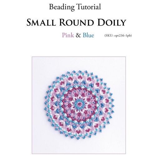 Beaded Pattern Bead Weaving Doily Pattern Pdf Pink Blue - Etsy