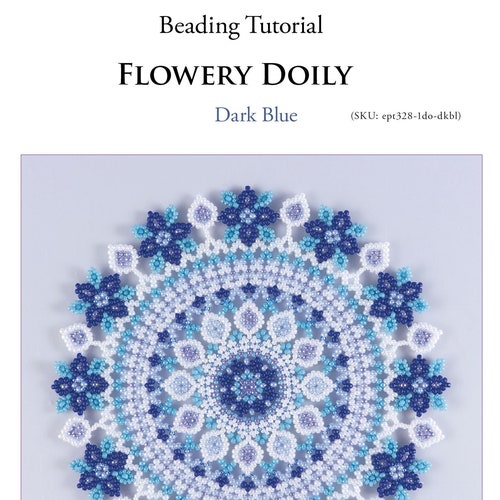 PDF Beading Tutorial for Dark Blue Flowery Doily Beaded Doily - Etsy