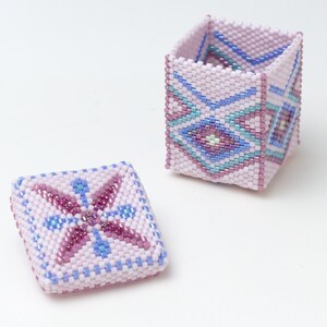 Beading Patterns for Decorative Box, Peyote Bead Pattern Small Box ...