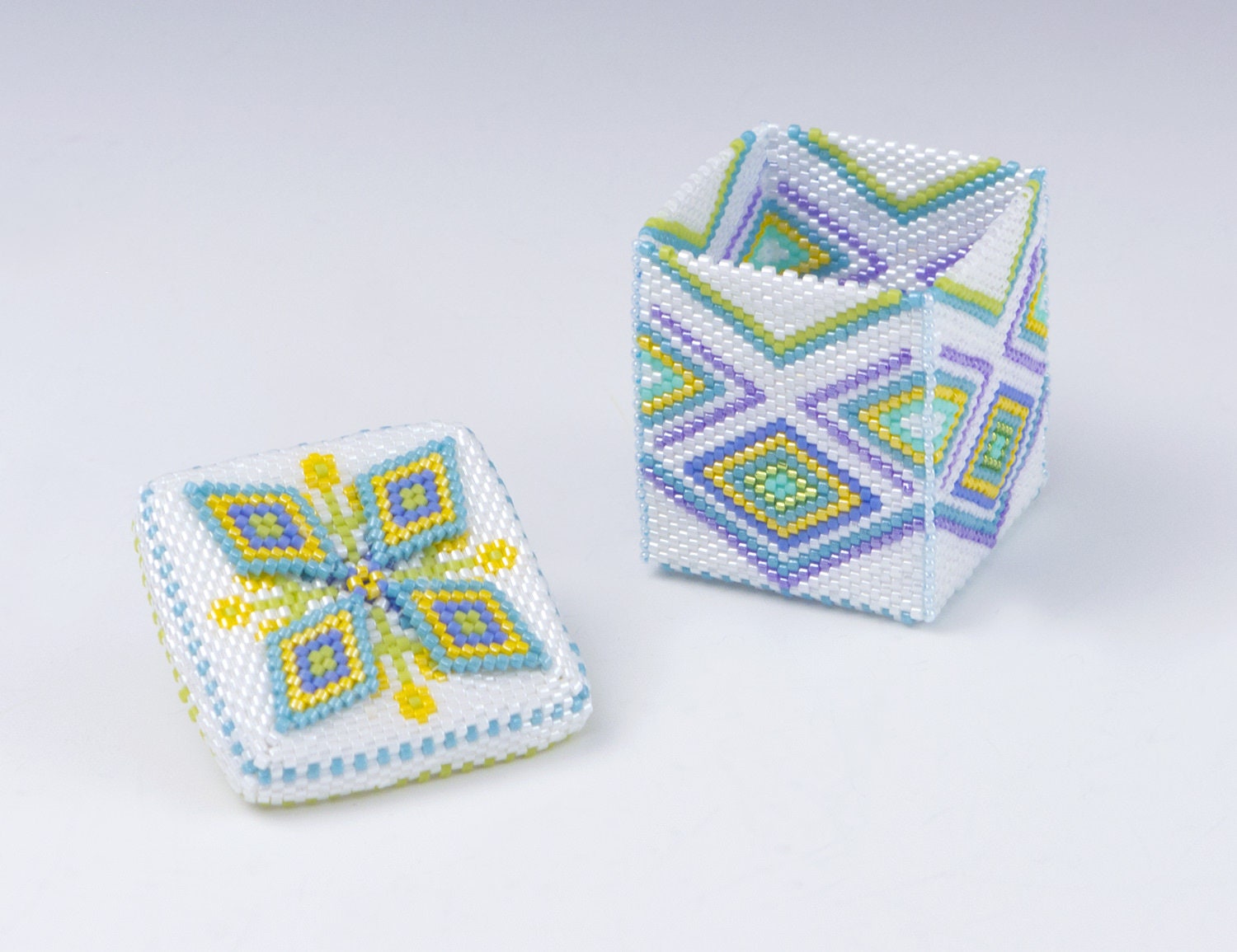 Beading Patterns for Decorative Box Peyote Bead Pattern Small - Etsy UK