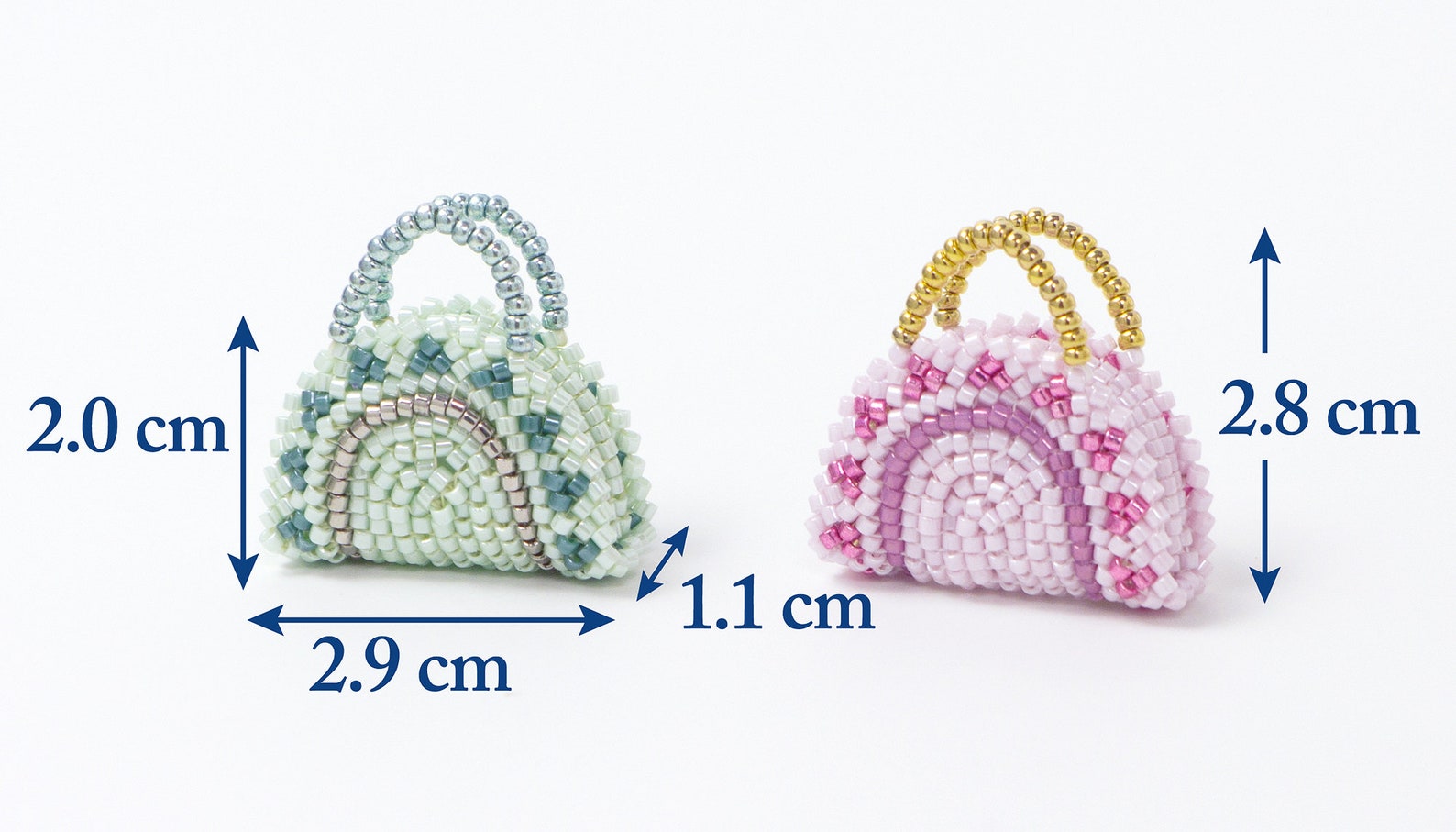 Beaded Half Moon Bag Charm Tutorial, Plaited Herringbone Stitch (PDF ...