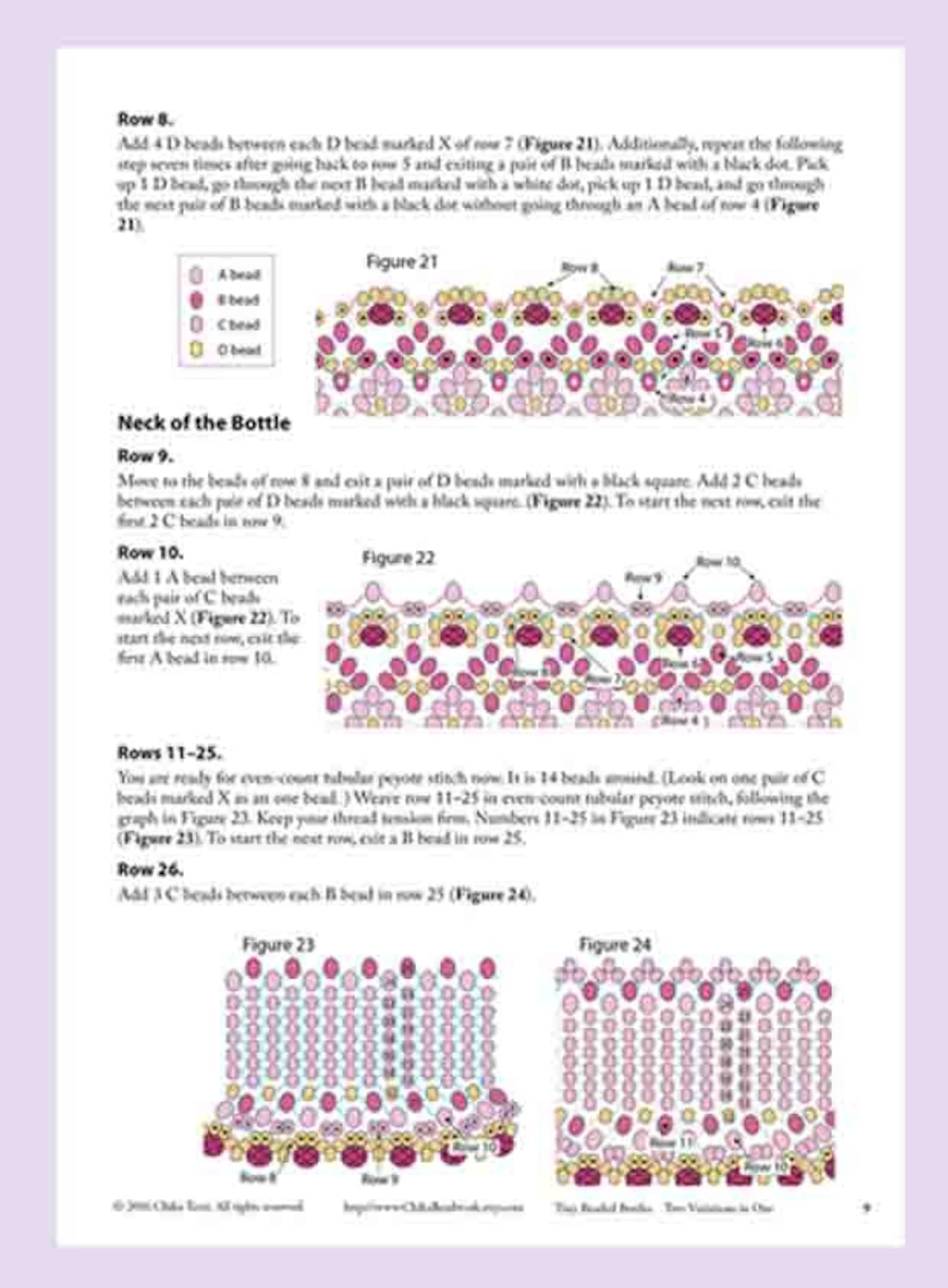 Seed Bead Pattern for Beaded Bottle Charm, PDF Beading Tutorial, Two ...