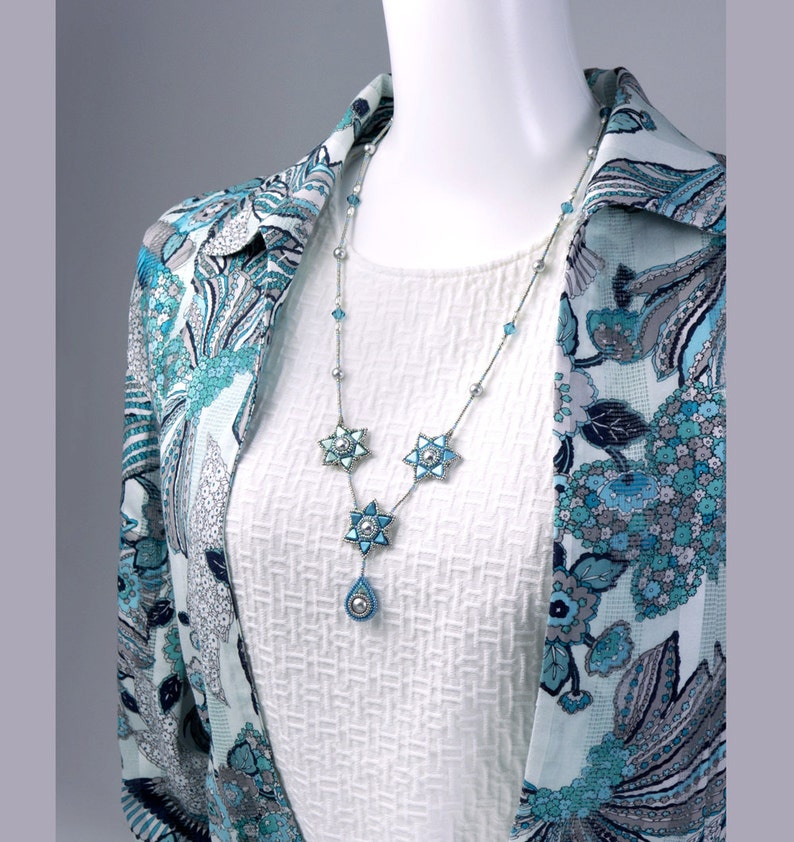 Elegant Flower Necklace Feminine Flower Jewelry Set Blue | Etsy