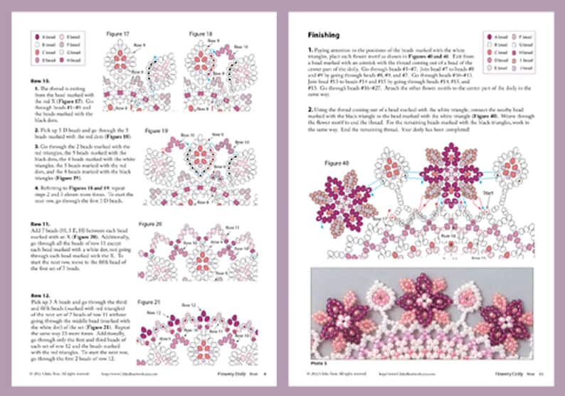 PDF Beading Tutorial for Rose Color Flowery Doily Seed Bead - Etsy