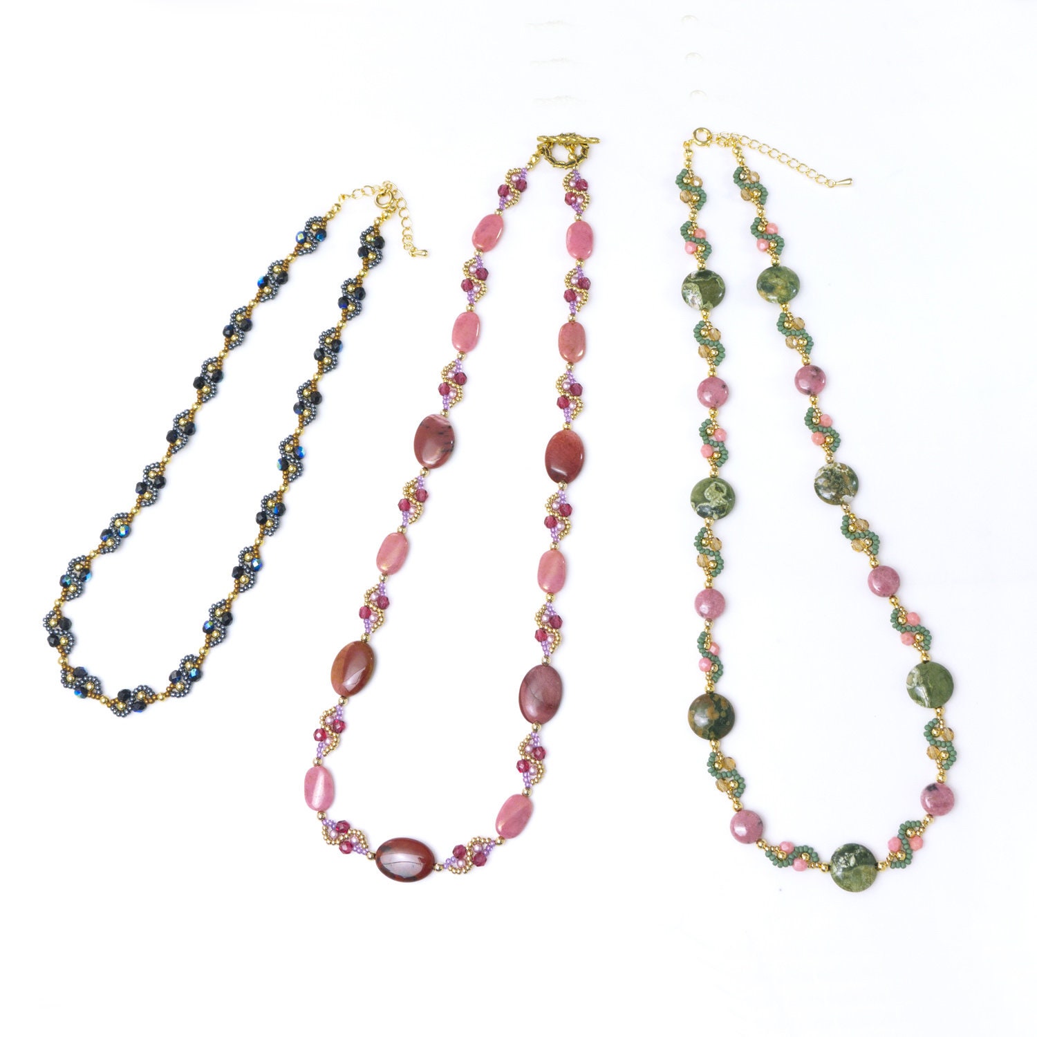 Bead pattern beaded wave necklace pattern beading tutorial | Etsy