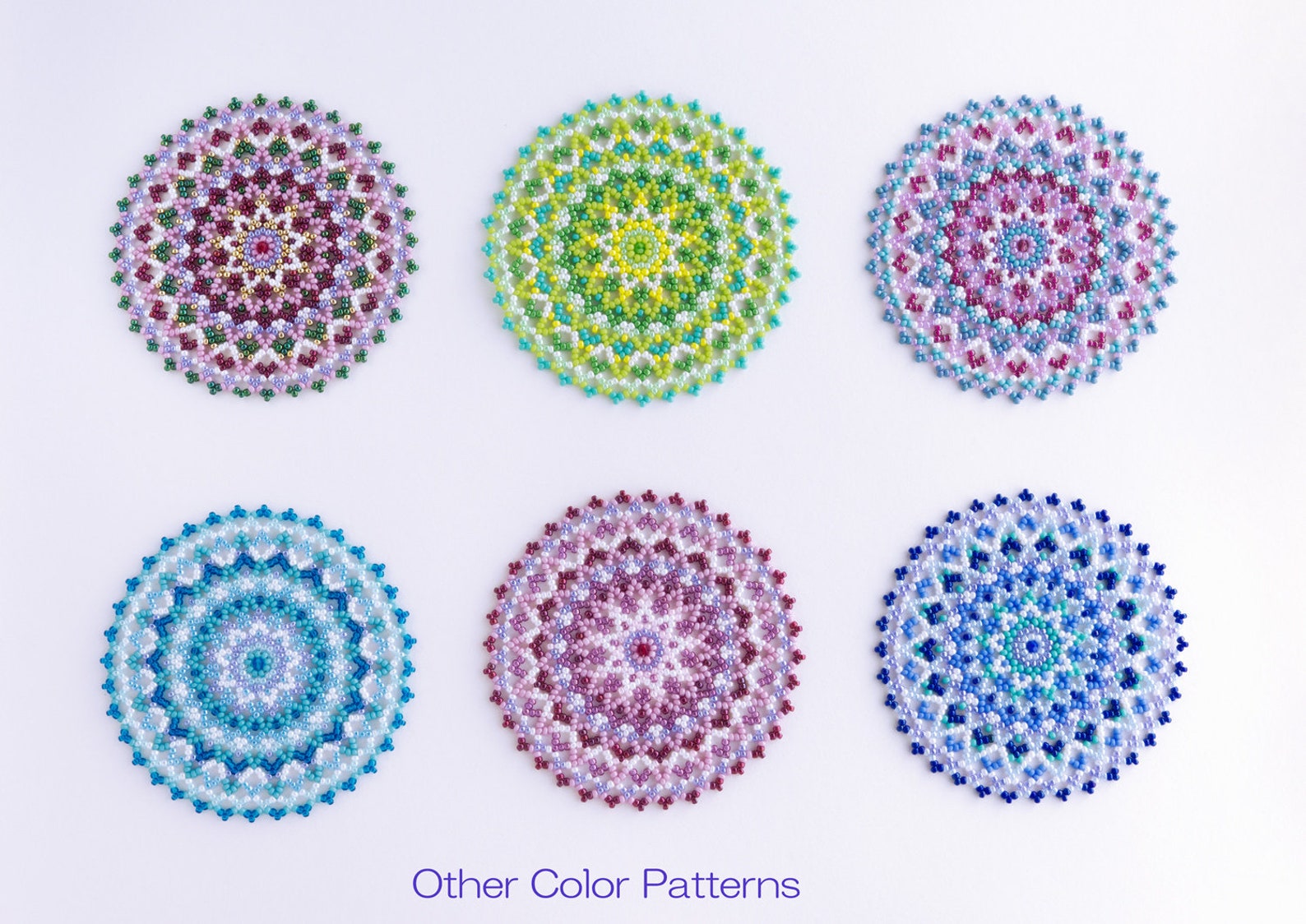 Seed Bead Pattern Beaded Doily Pattern Red Pink Bead - Etsy