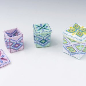 Beading Patterns for Decorative Box, Peyote Bead Pattern Small Box ...