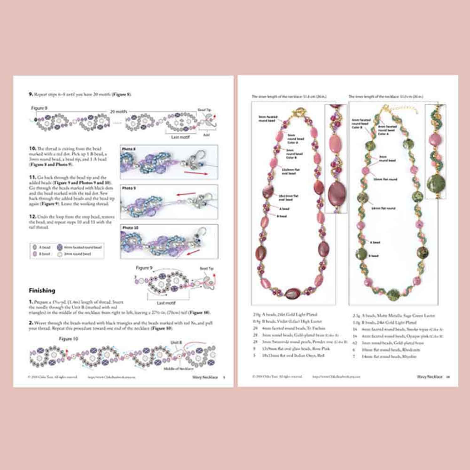 Bead pattern beaded wave necklace pattern beading tutorial | Etsy